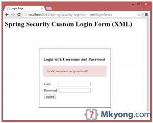 Spring Security Custom Login Form Example - Mkyong