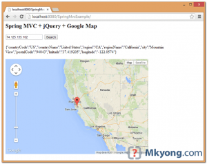 Spring MVC - find location using IP Address (jQuery + Google Map) - Mkyong.com