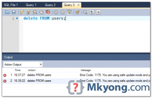 Can't delete records in MySQL Workbench - Mkyong.com