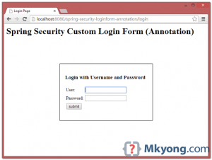 Spring Security Custom Login Form Annotation Example - Mkyong.com