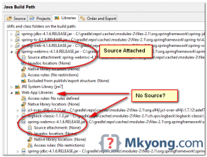 Gradle eclipse plugin - unable to attach source code - Mkyong.com