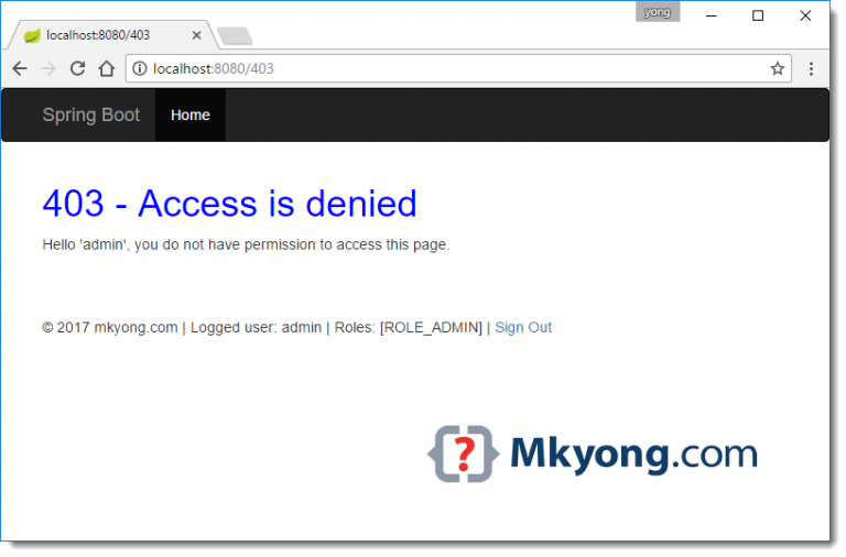 Spring Boot Spring Security Thymeleaf Example 3211