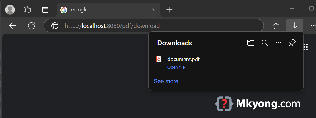 Return PDF file in a Micronaut Controller - Mkyong.com